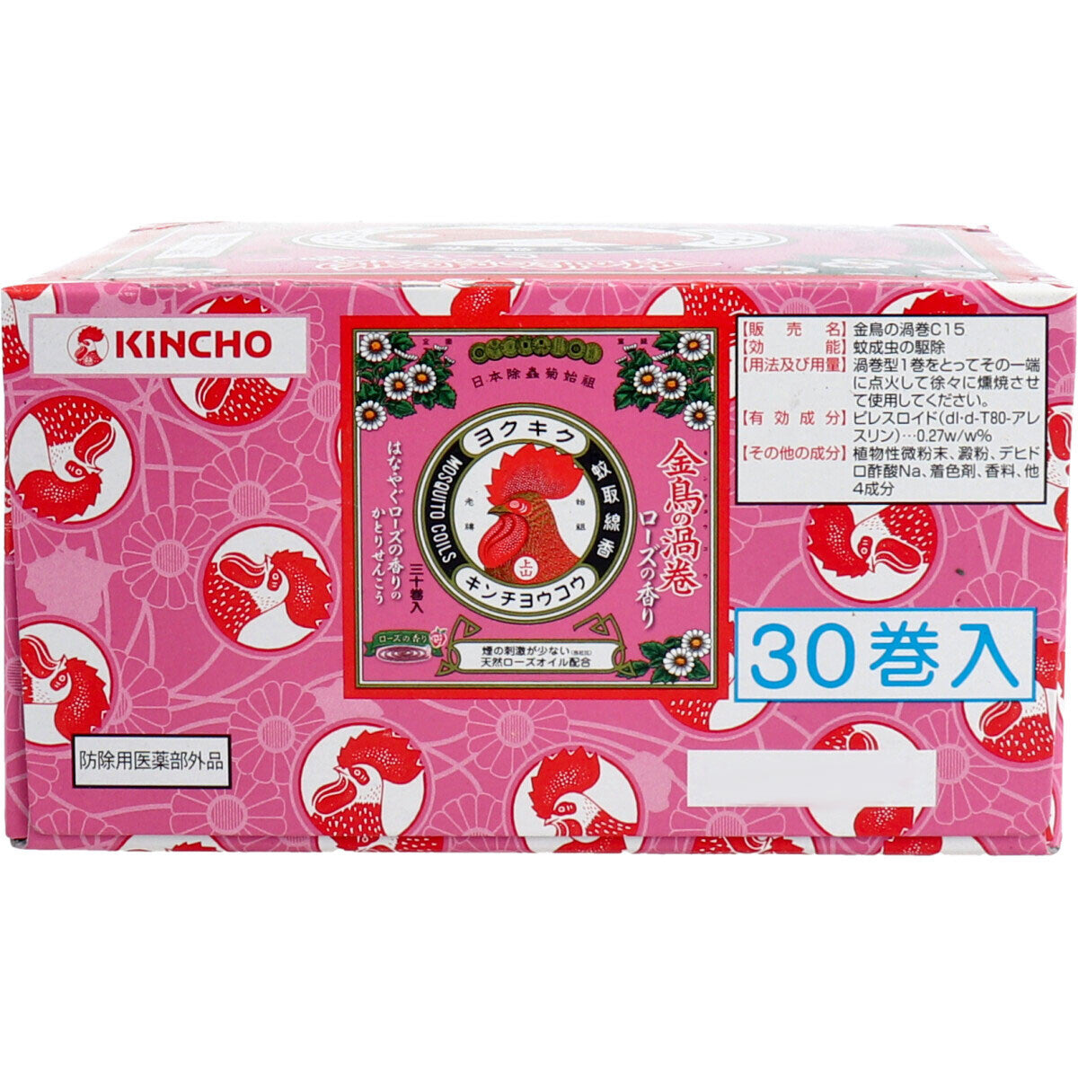 KINCHO 金鳥的漩渦 蚊香 玫瑰花香 30入 – EBISU恵比壽日藥直送